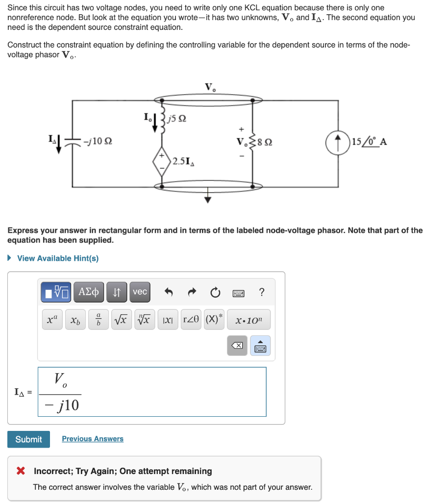 Solved Since this circuit has two voltage nodes, you need to | Chegg.com
