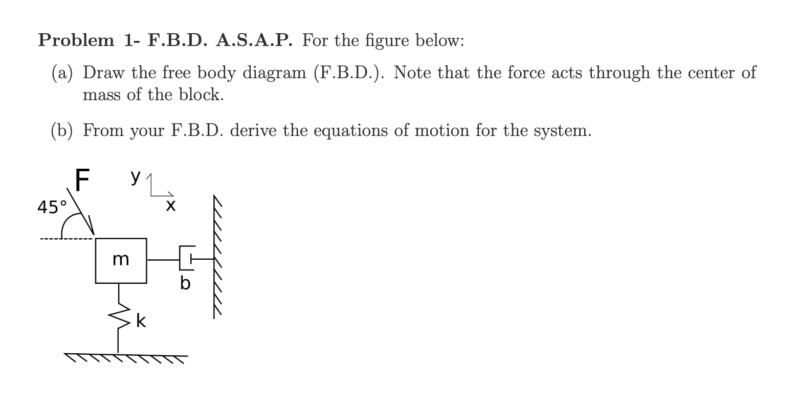 Problem 1- F.B.D. A.S.A.P. For the figure below: (a) | Chegg.com