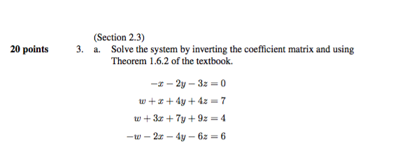 Solved 20 points (Section 2.3) 3. a. Solve the system by | Chegg.com