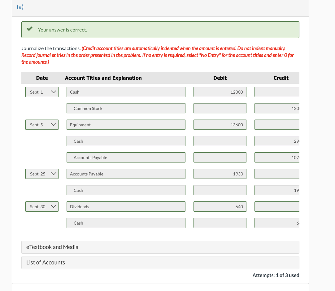 Solved Current Attempt in Progress Selected transactions for | Chegg.com