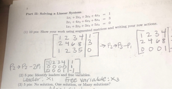 Solved Part II: Solving a Linear System 1.31 +2.02 +373 + | Chegg.com