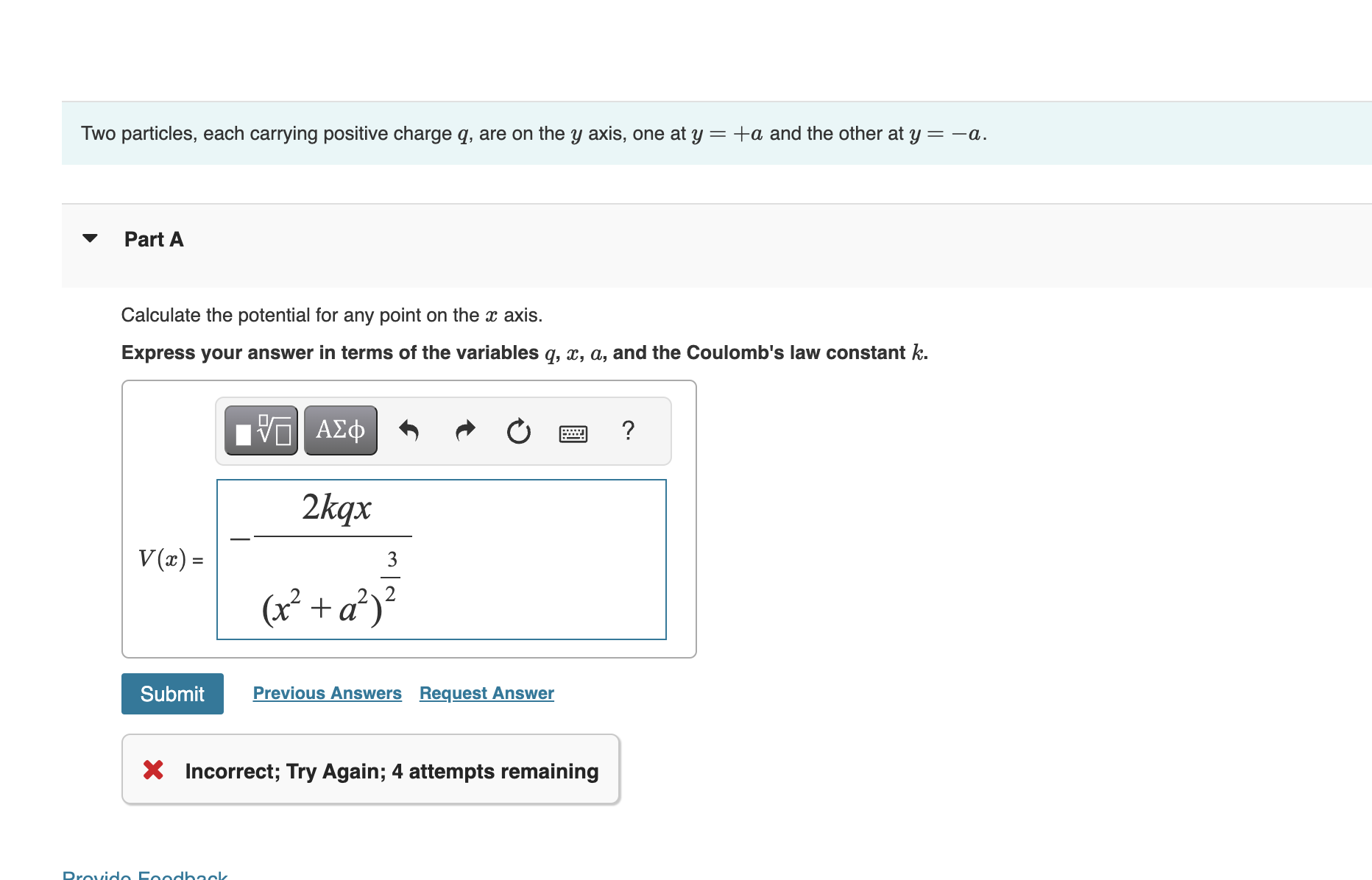 Solved Two particles, each carrying positive charge q , are | Chegg.com