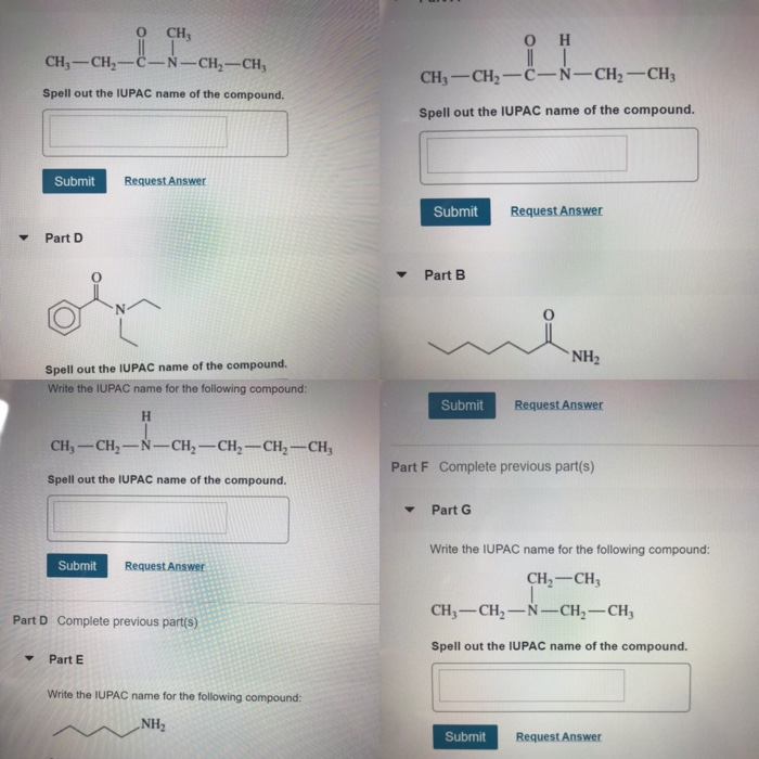 Solved O CH он CH,-CH-N-CH,-CH СНз-CH2-C-N-CH2-CH3 Spell out | Chegg.com