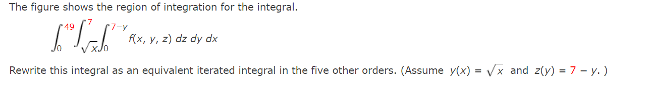 Solved The figure shows the region of integration for the | Chegg.com