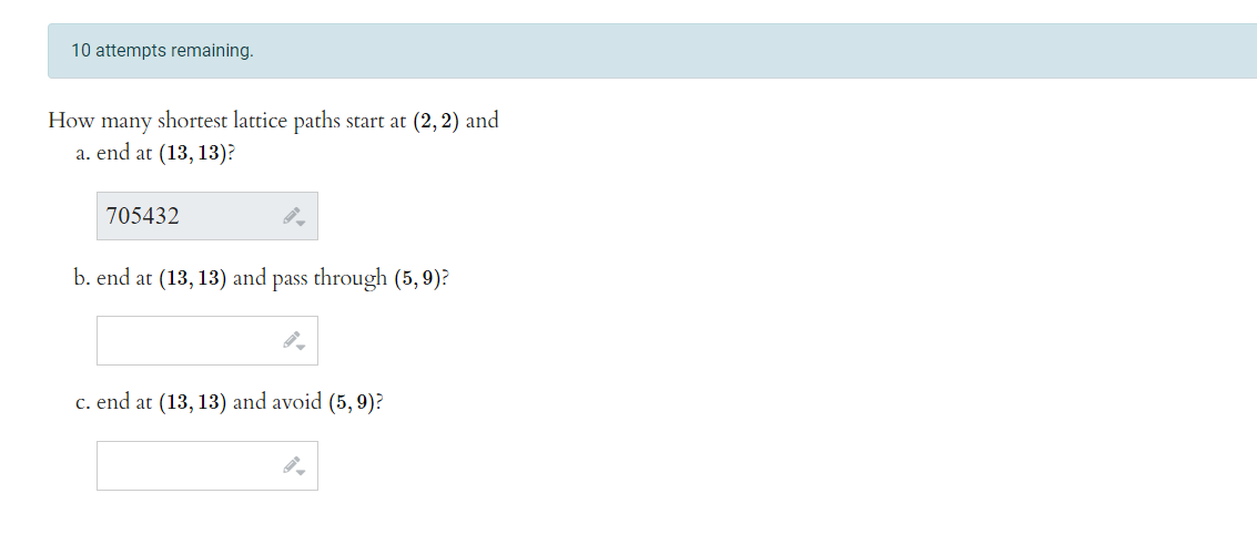 Solved How many shortest lattice paths start at (2,2) and a. | Chegg.com