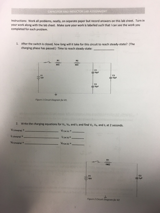 Solved Capacitor And Inductor Lab Assignment Instructions