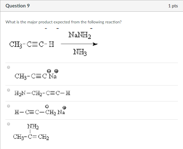 Solved Question 7 1 pts What is the major product expected | Chegg.com