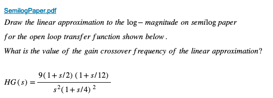 Solved SemilogPaper.pdf Draw the linear approximation to the | Chegg.com