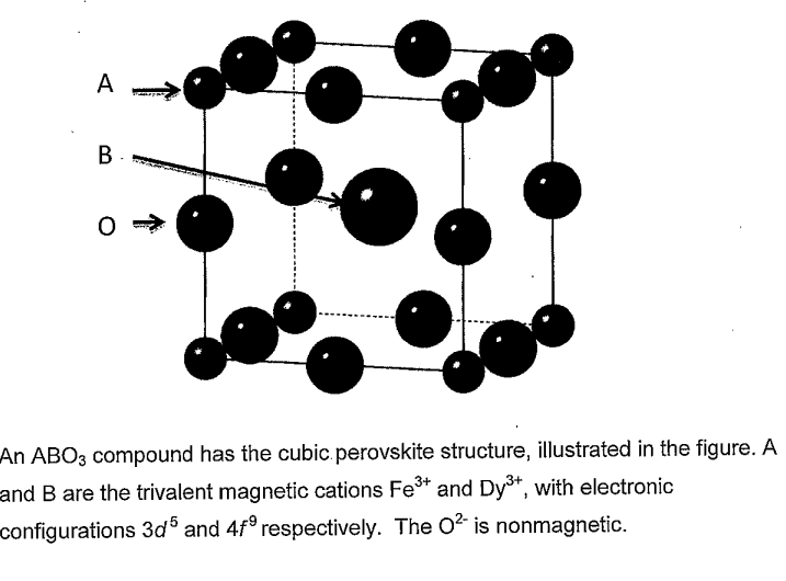 Solved A B O An ABO3 compound has the cubic perovskite | Chegg.com
