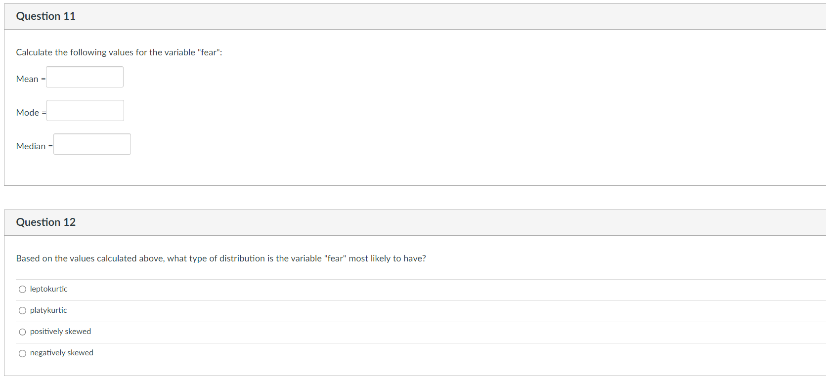 Solved Calculate the following values for the variable | Chegg.com