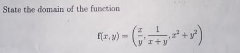 Solved State the domain of the function | Chegg.com
