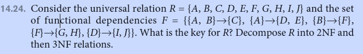 Solved 14.24. Consider the universal relation R= {A, B, C, | Chegg.com