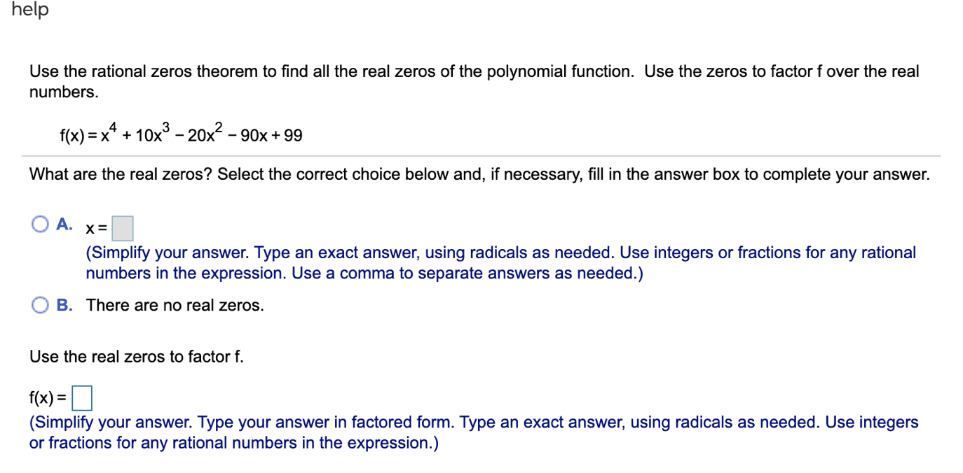 Solved help Use the remainder theorem to find the remainder | Chegg.com
