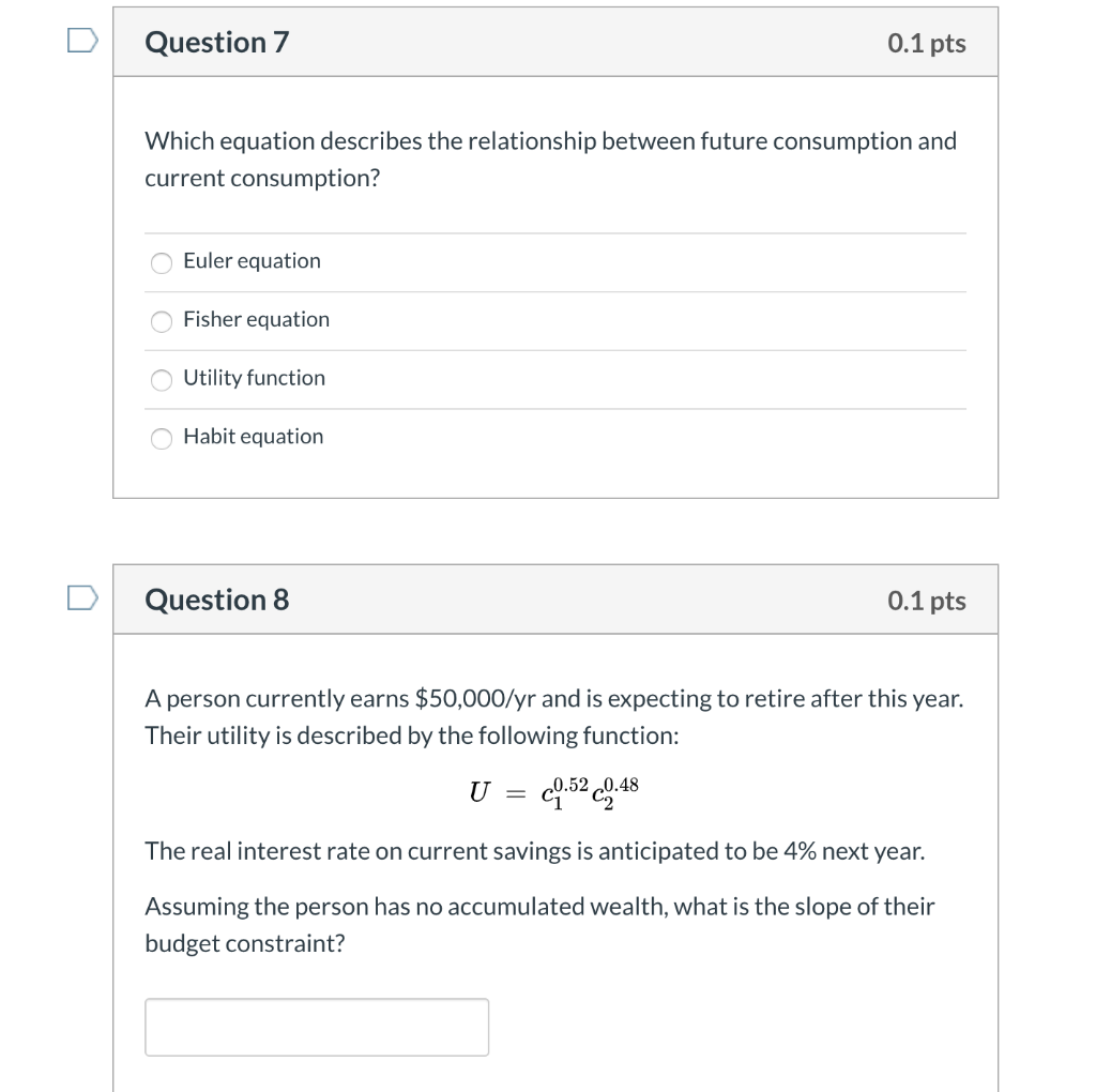 Solved Question 7 0.1 pts Which equation describes the | Chegg.com