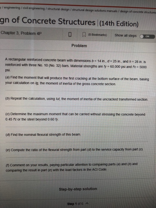 Solved structural design /structural design gn of Concrete | Chegg.com