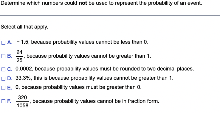 Solved Determine which numbers could not be used to | Chegg.com