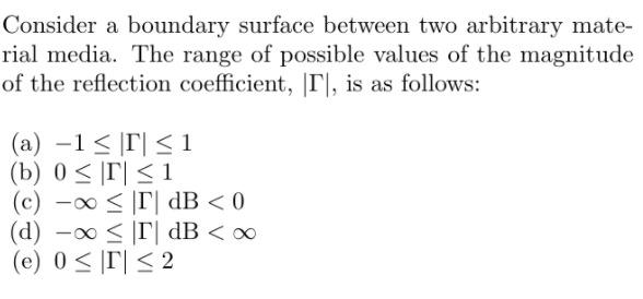 Consider a boundary surface between two arbitrary | Chegg.com