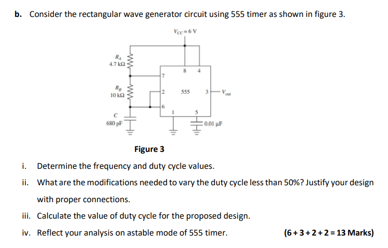 Solved b. Consider the rectangular wave generator circuit | Chegg.com