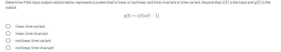 Solved Determine if the input-output relation below | Chegg.com