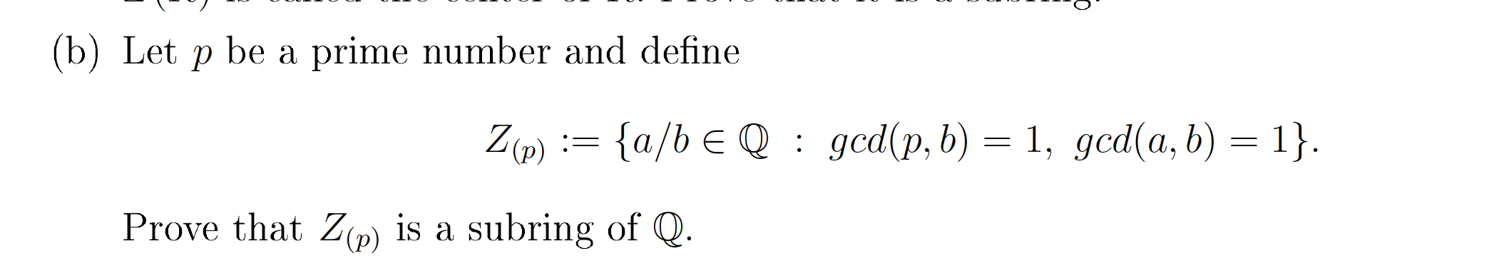 Solved (b) Let p be a prime number and define | Chegg.com