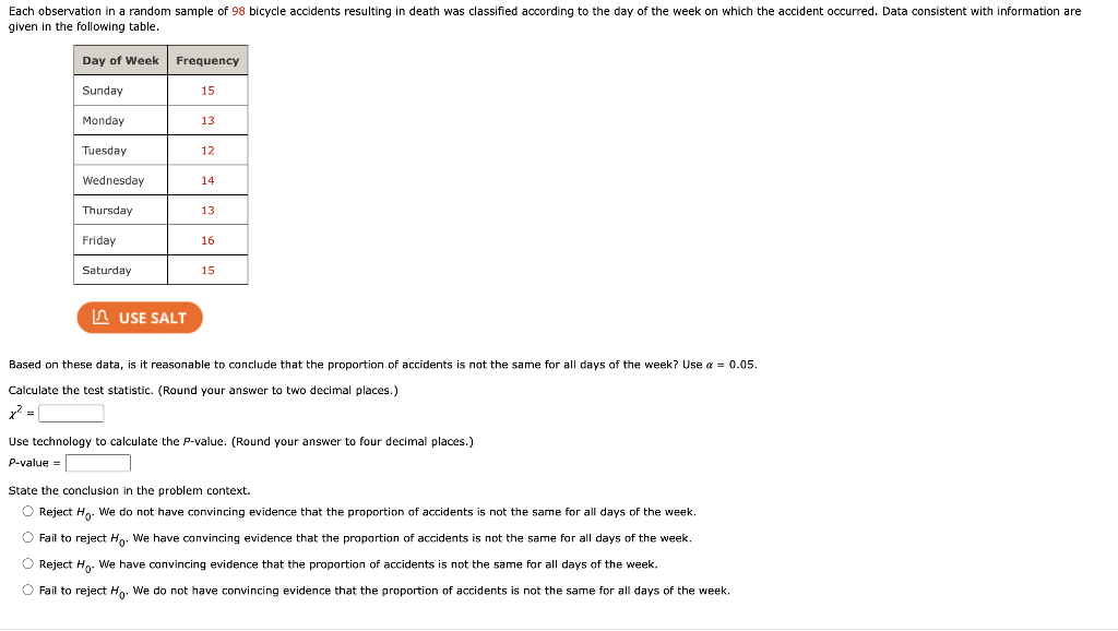 Solved Based on these data, is it reasonable to conclude | Chegg.com