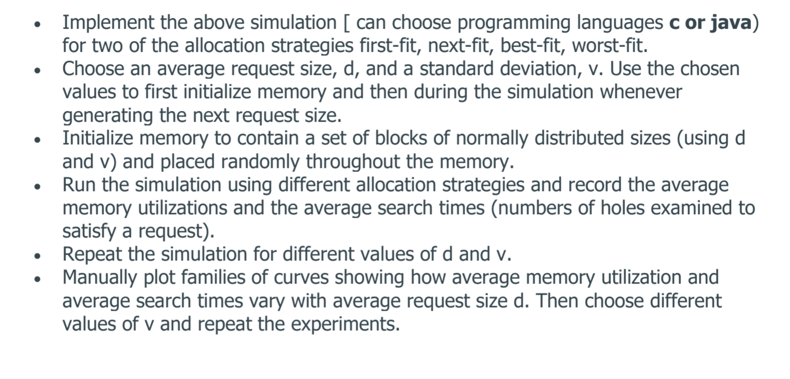 Implement the below simulation as a program using | Chegg.com