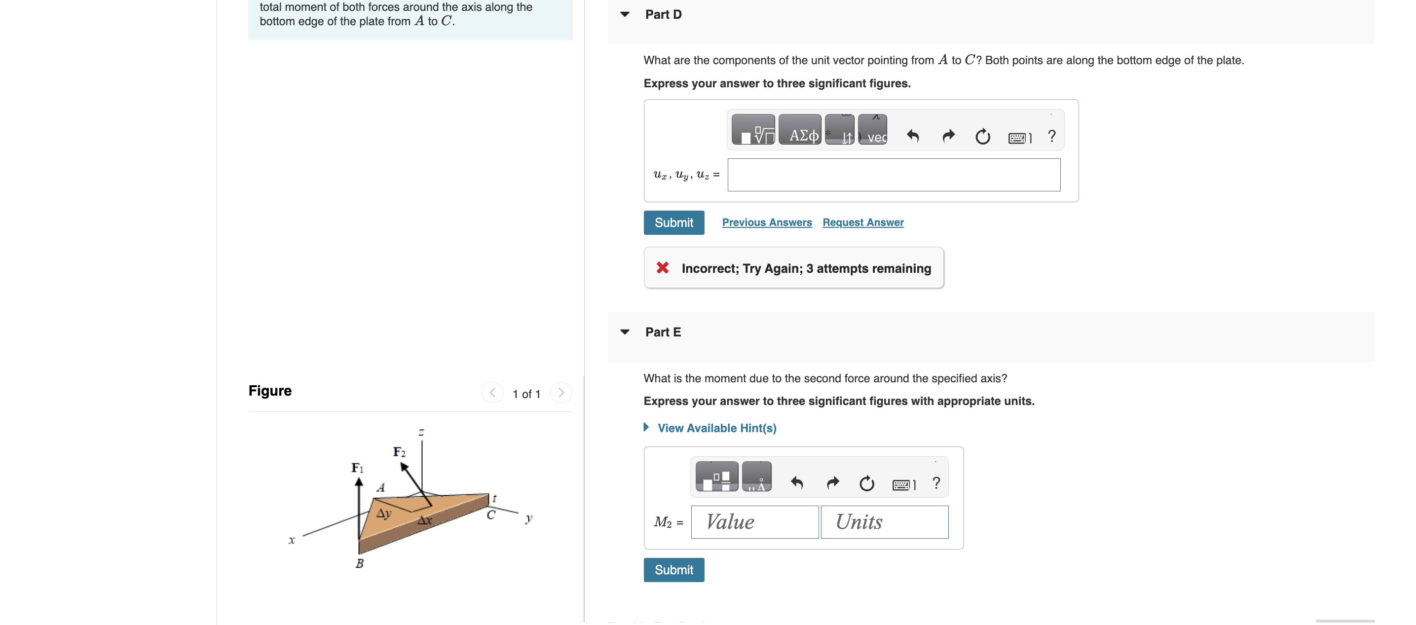 Solved Moment of a Force about a Specified Axis (Setup and | Chegg.com