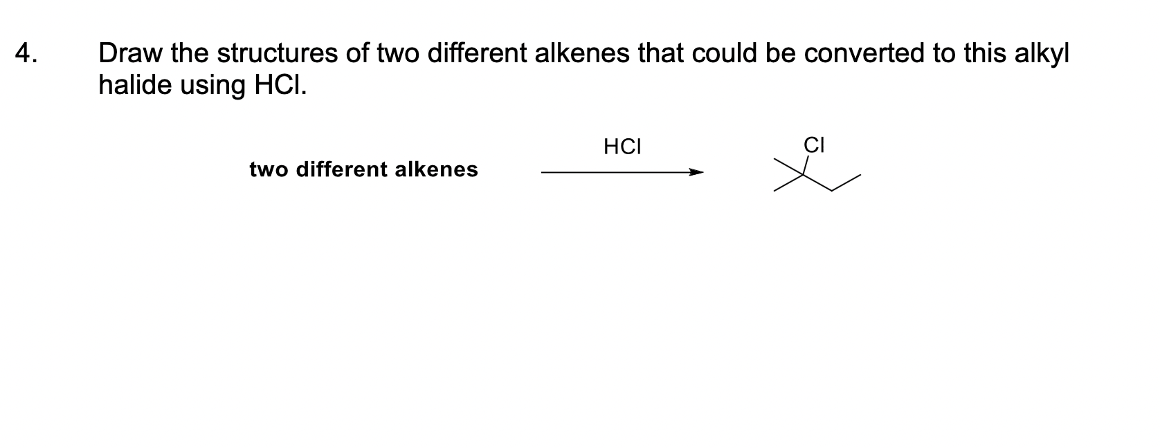 Solved Draw the structures of two different alkenes that | Chegg.com