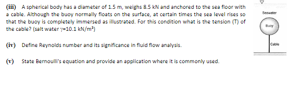Solved (iii) A spherical body has a diameter of 1.5 m, | Chegg.com