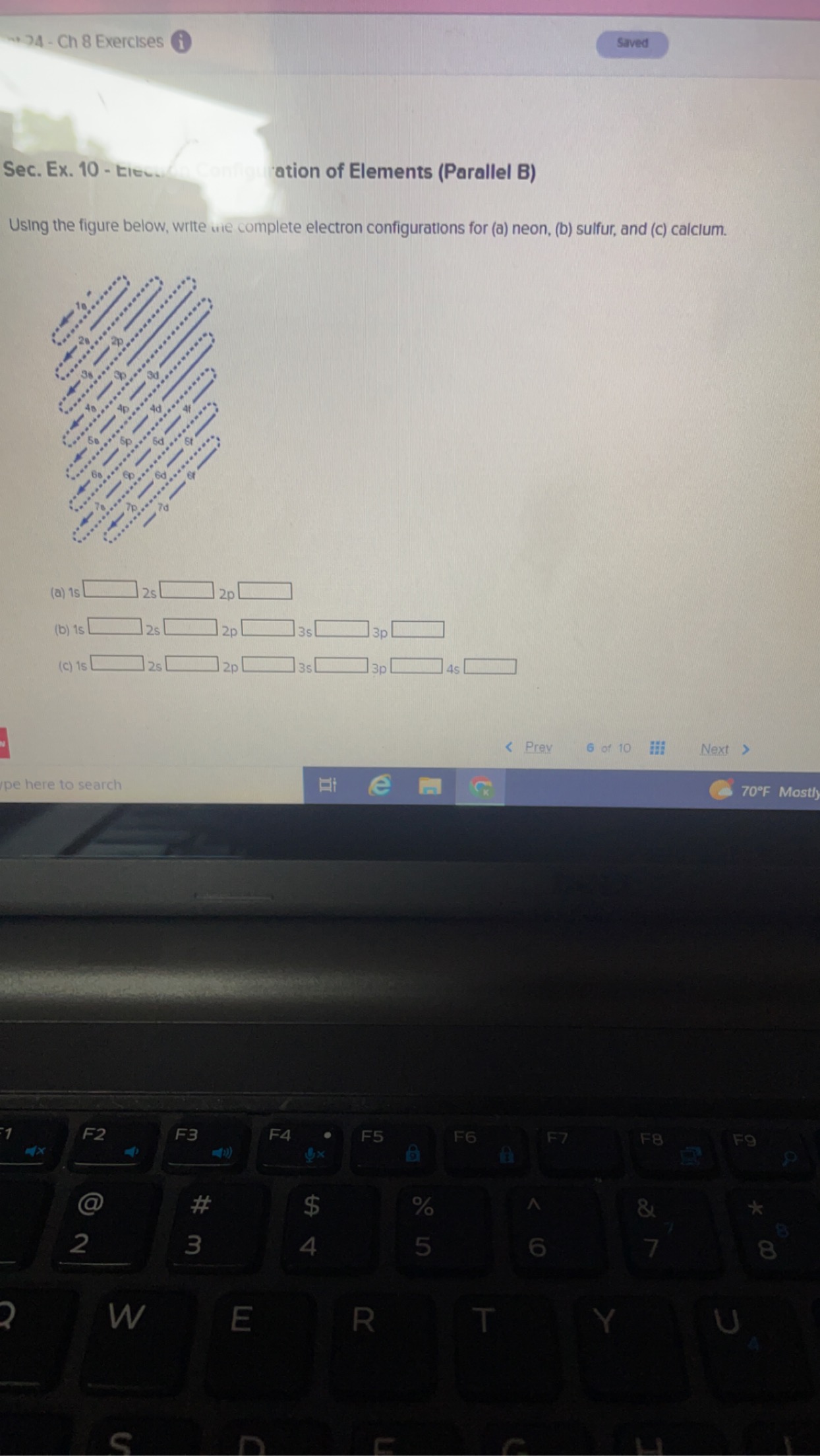 Solved Using The Figure Below Write Wie Complete Electron