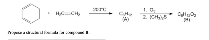 Solved 200°C 0 H2C=CH2 C3H12 1. 03 2. (CH3)2S (A) CgH1202 | Chegg.com