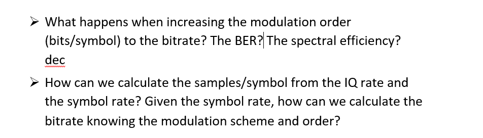 Solved What happens when increasing the modulation order | Chegg.com