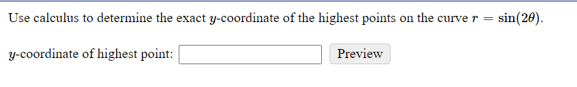 Solved Use calculus to determine the exact y -coordinate of | Chegg.com