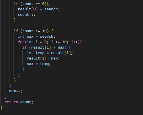Solved if ( count ==θ){ result [θ]= search; count++; \} if | Chegg.com