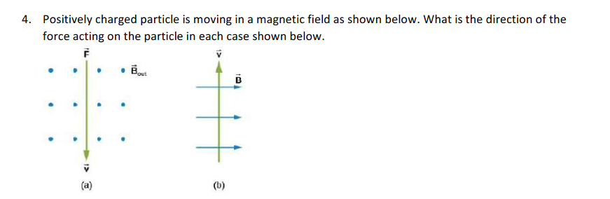 Solved 4. Positively charged particle is moving in a | Chegg.com
