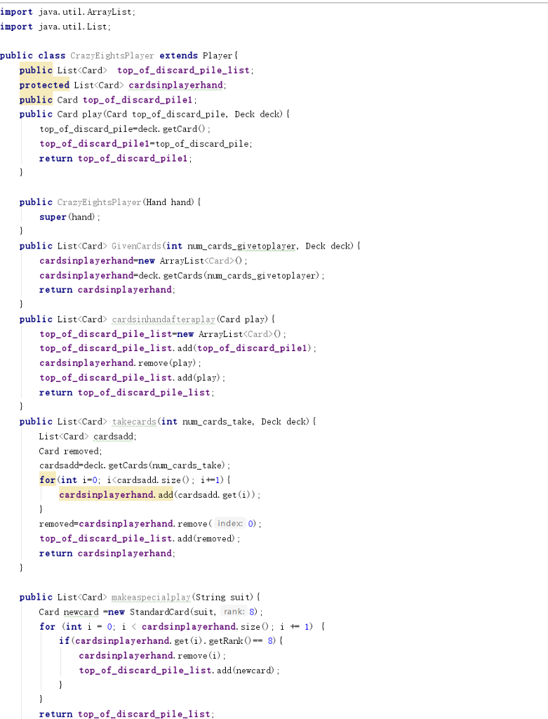Consider the provided abstract Player class. You will | Chegg.com