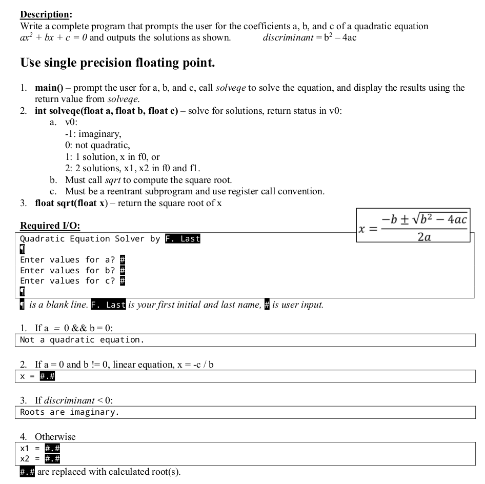 Solved Description: Write a complete program that prompts | Chegg.com