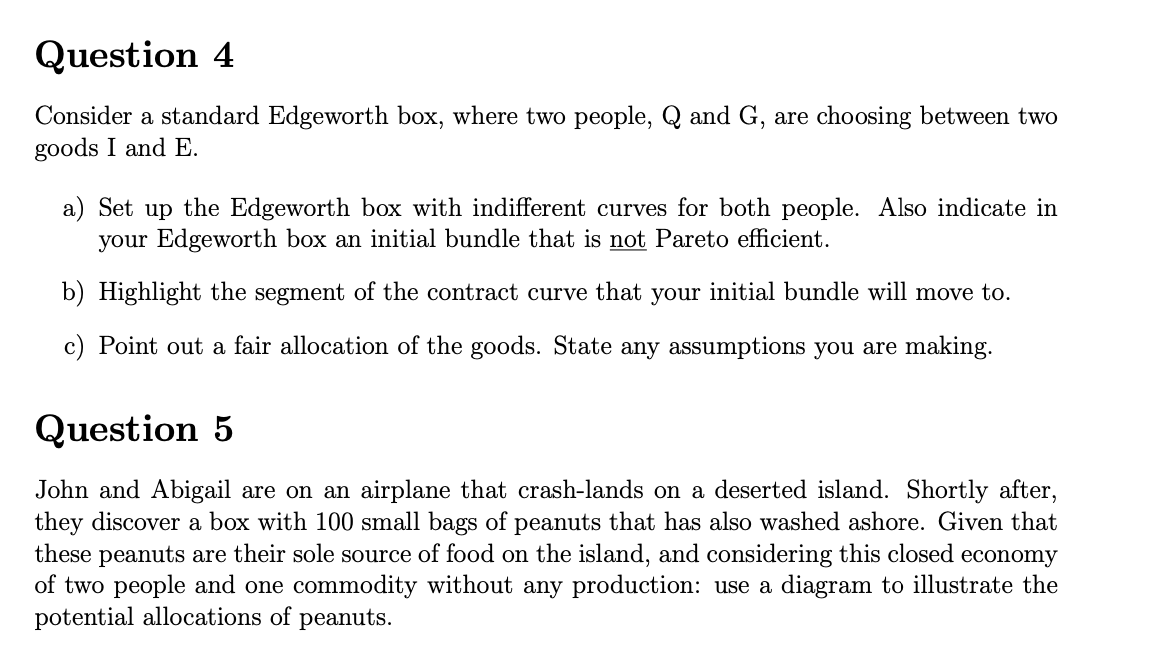 Solved Consider a standard Edgeworth box, where two people, | Chegg.com