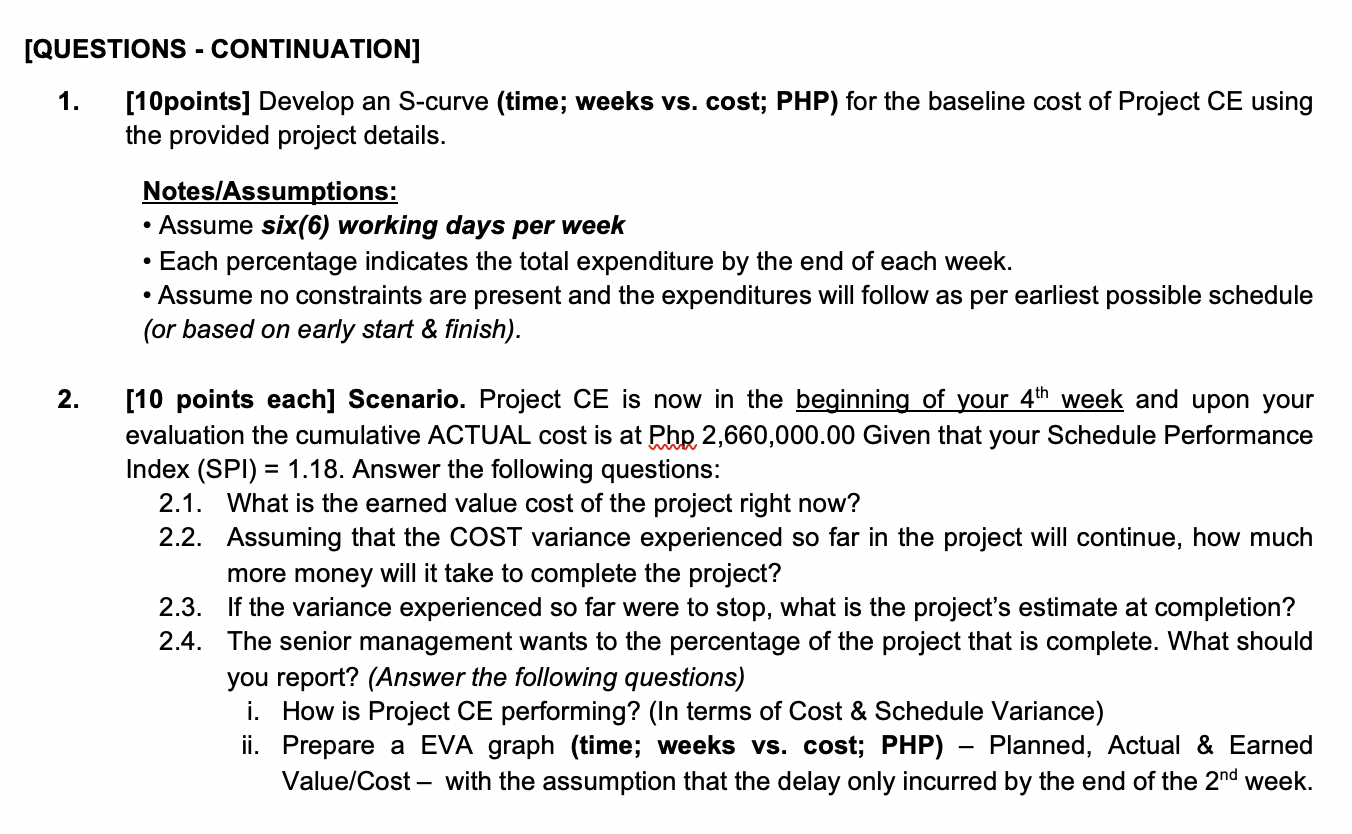 Solved Instruction. Using the activities of Project CE, | Chegg.com