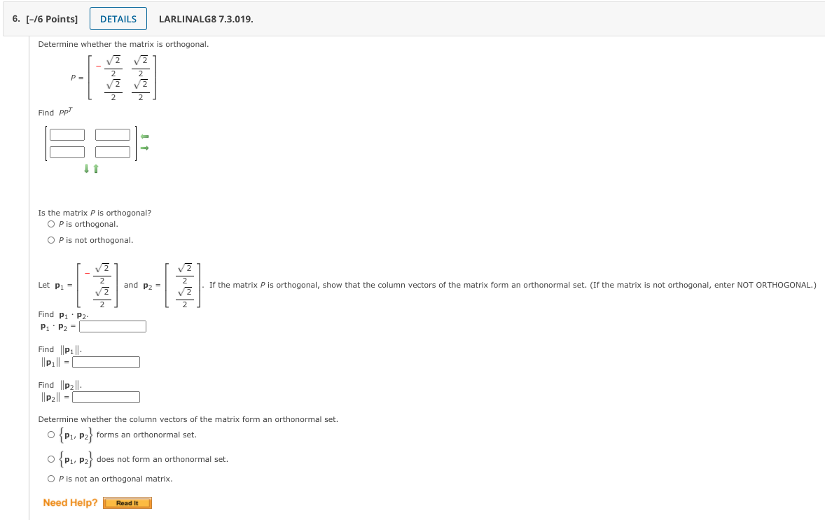 Solved 6. [-16 Points] DETAILS DETAILS LARLINALG8 7.3.019. | Chegg.com
