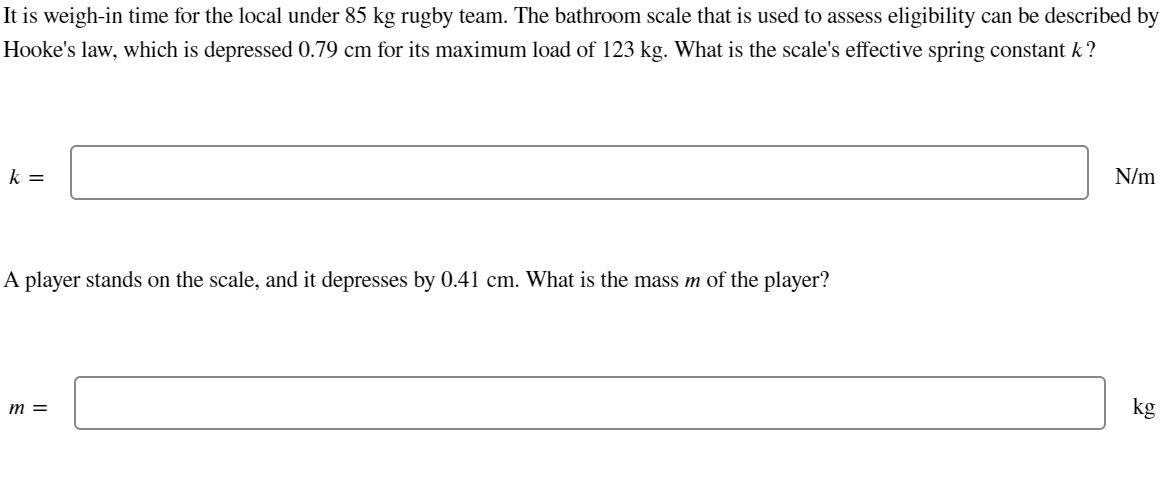 Solved It is weigh-in time for the local under 85 kg rugby | Chegg.com