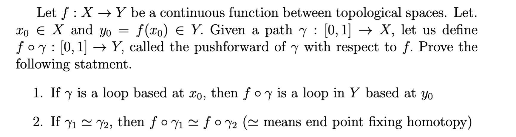 Solved Let f: X→ Y be a continuous function between | Chegg.com