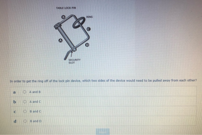 Solved TABLE LOCK PIN RING SECURITY SLOT In order to get the | Chegg.com