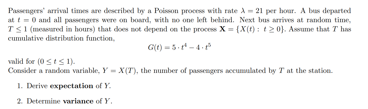 Solved Passengers' arrival times are described by a Poisson | Chegg.com