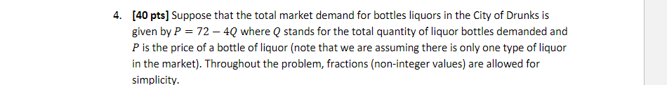 Solved [40 pts] Suppose that the total market demand for | Chegg.com