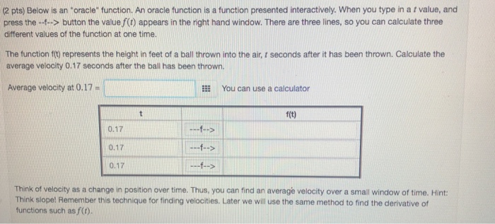 Solved (2 pts) Below is an "oracle function. An oracle | Chegg.com