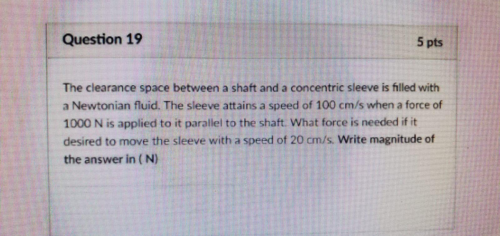 Solved Question 19 5 pts The clearance space between a shaft | Chegg.com