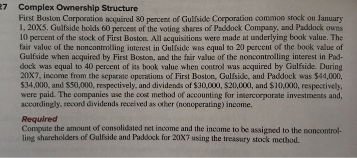 Solved 27 Complex Ownership Structure First Boston | Chegg.com