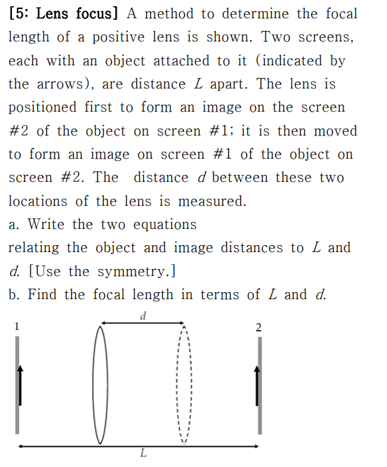 Solved [5: Lens focus] A method to determine the focal | Chegg.com