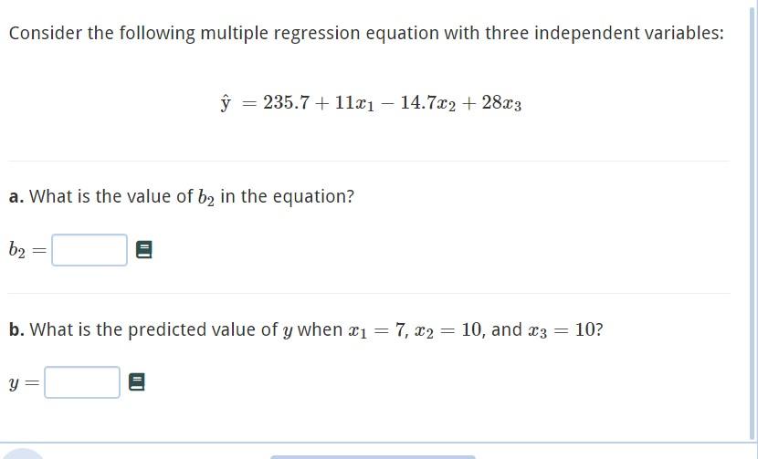 Solved Consider the following multiple regression equation | Chegg.com